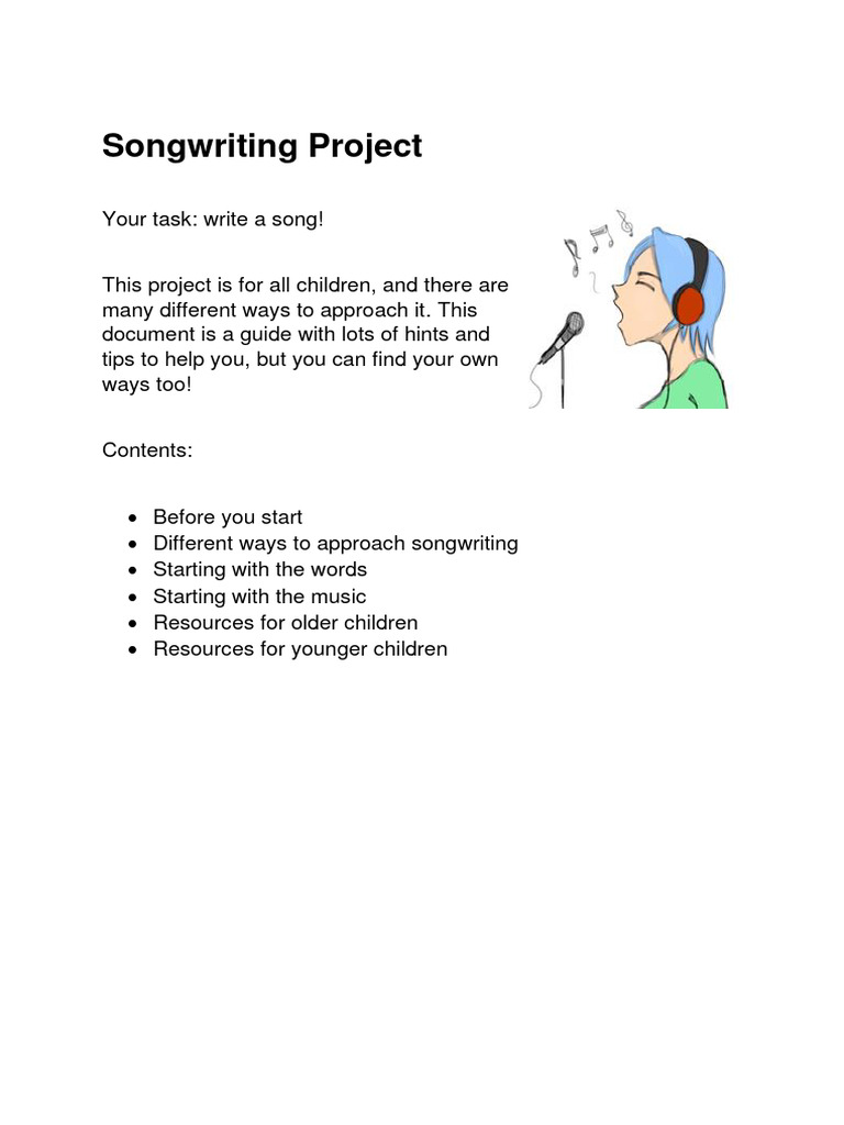Songwriting Project | PDF | Poetry | Rhyme