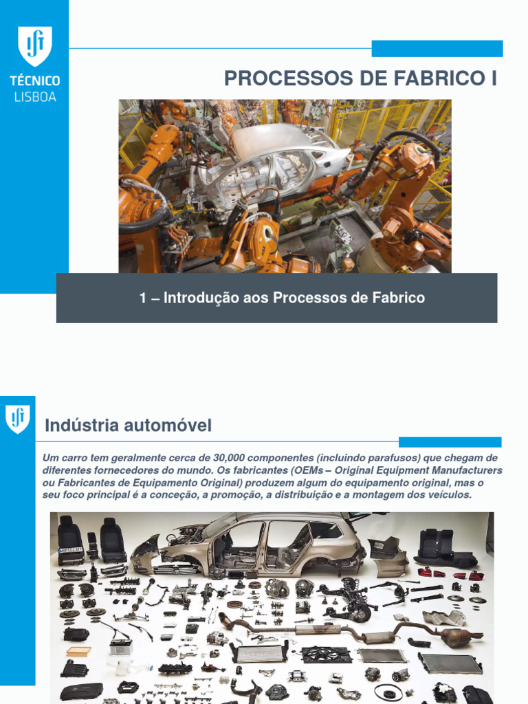 1 - Introdução Processos de Fabrico PFI - 2022 | PDF | Tecnologia e ...