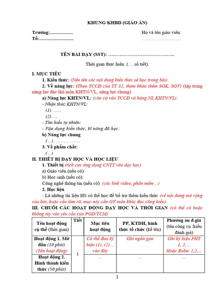 4.1 Goi y KHBD Chi Tiet Theo PL4 5512 | PDF