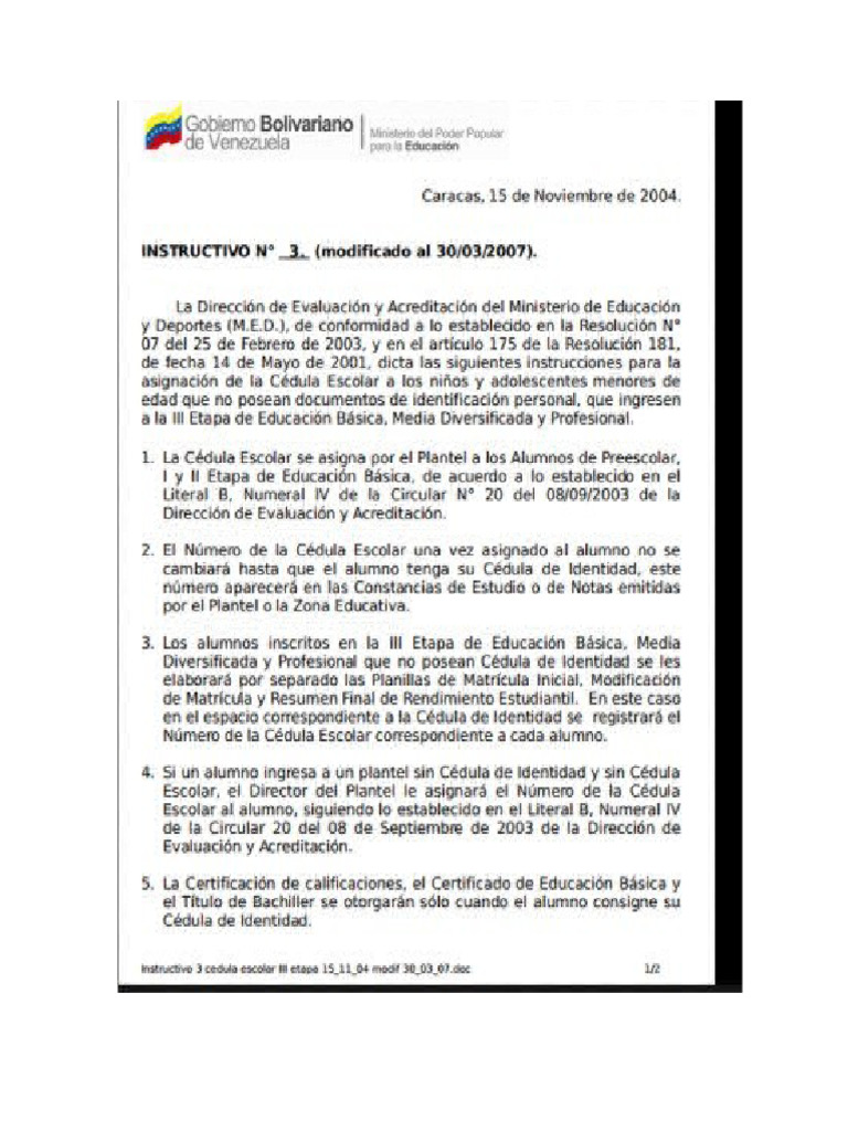 Instructivo Nro 3 | PDF