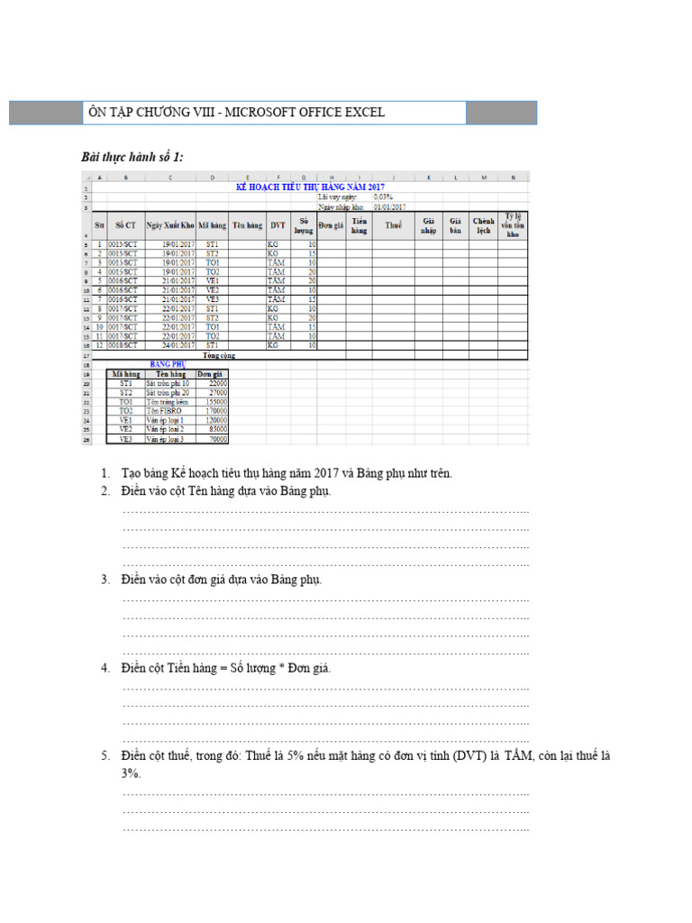 Chương 8 - BAI TAP Excel | PDF