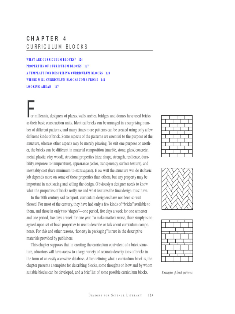 Chapter 4 Curriculum Blocks | PDF | Curriculum | Science