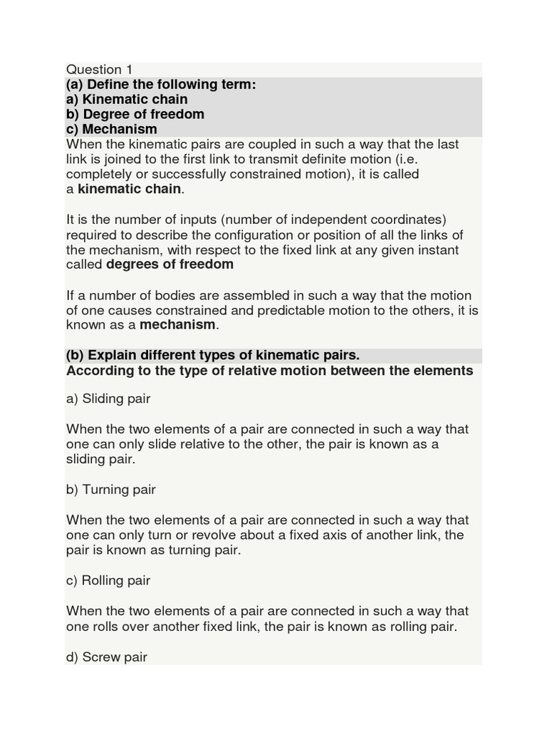 KTOM Exam Paper With Solution | PDF | Gear | Clutch