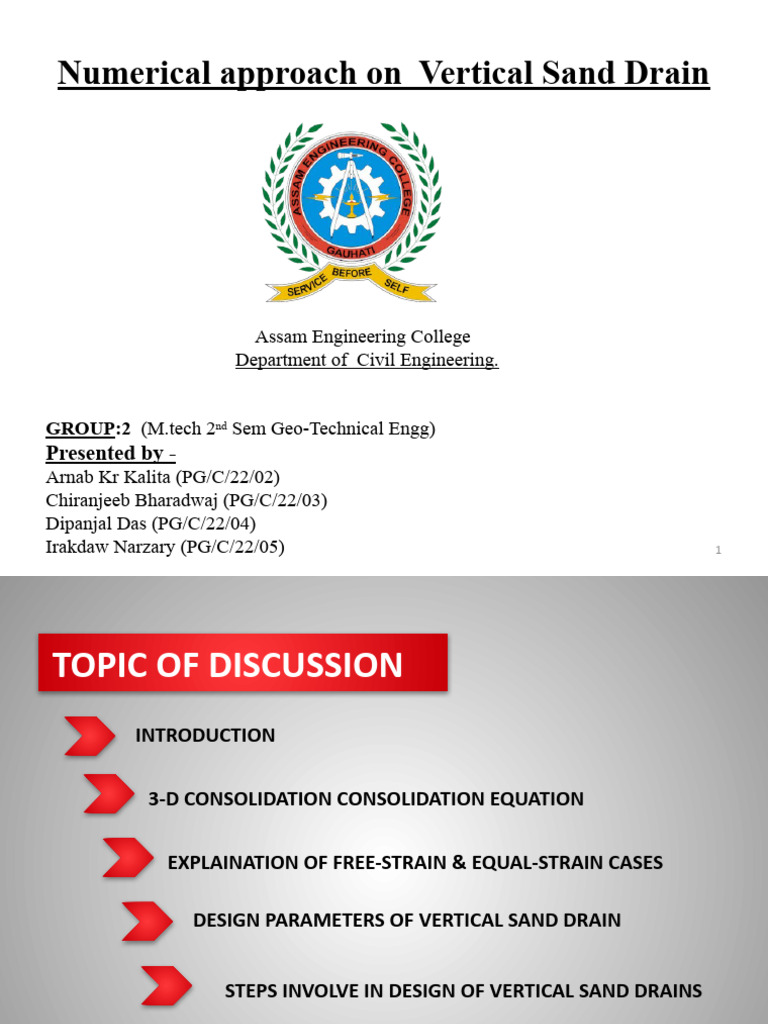 Group 2 (Calcualtion of Vertical Sand Drain) | PDF | Drainage | Applied ...