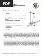 Experiment 4 (Simple Pendulum) | PDF | Pendulum | Oscillation