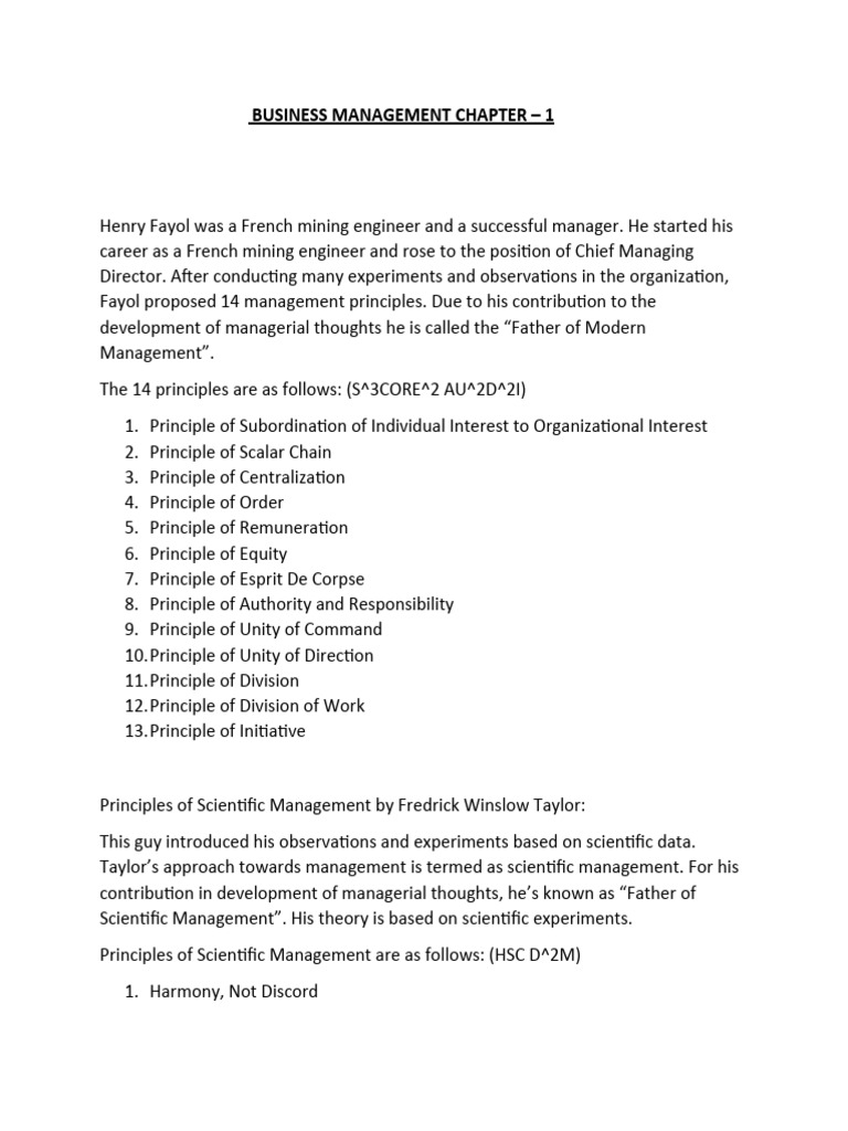 14 Principles of Management | PDF