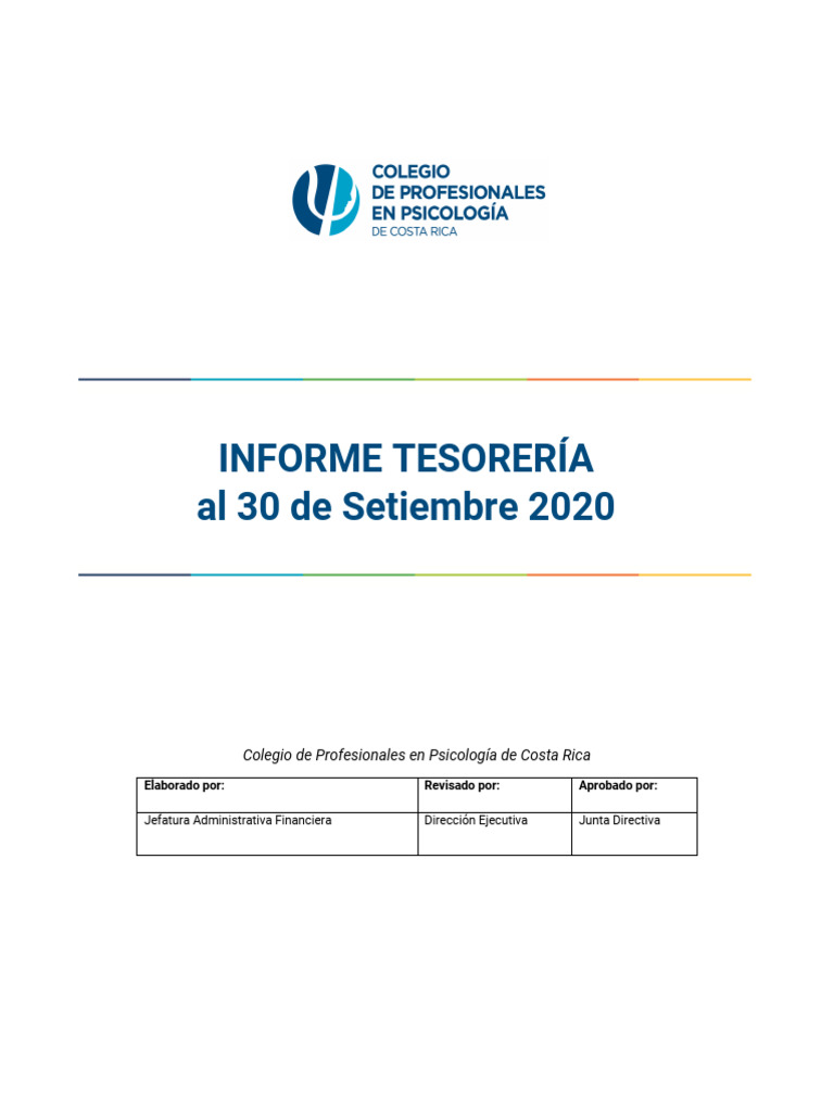 Informe Tesorería 2020 | PDF | Presupuesto | Contabilidad