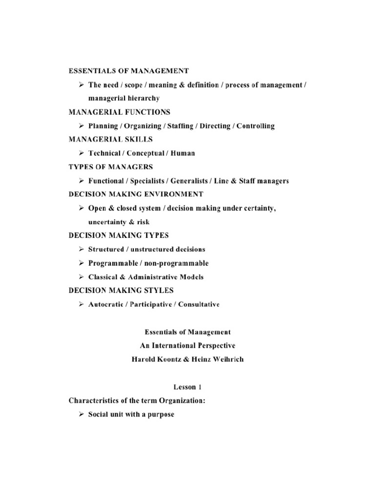 Essentials of Management PDF | PDF