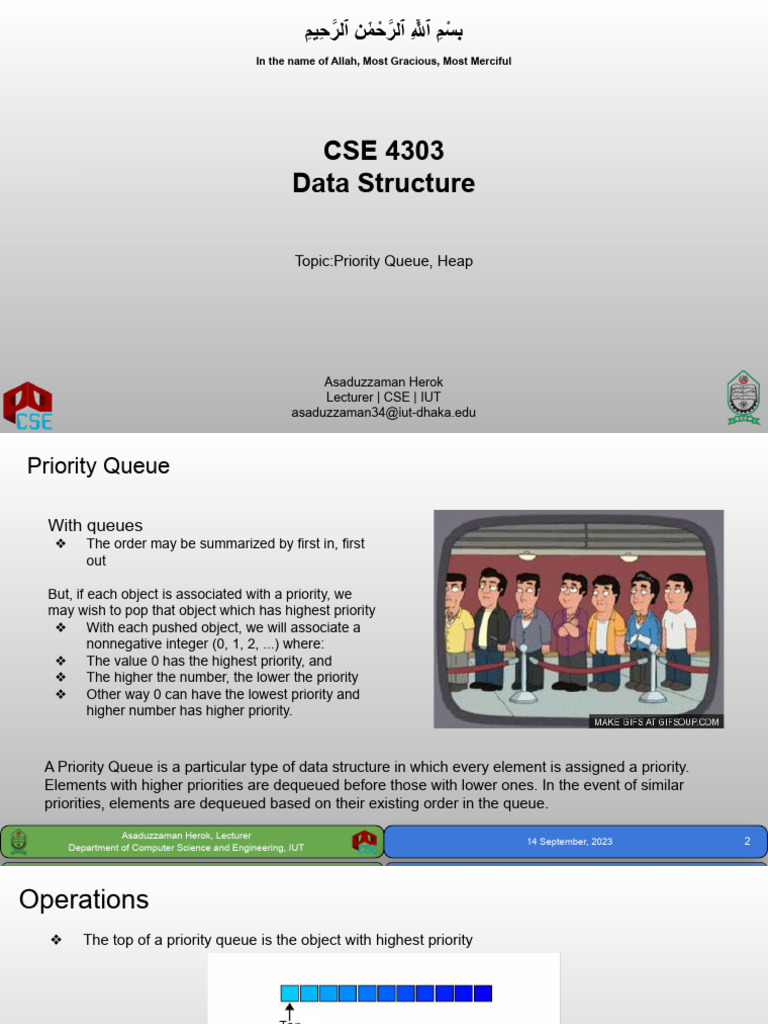 Lecture 05 - Priority Queue, Heap | PDF Lecture 05 - Priority Queue, Heap | PDF