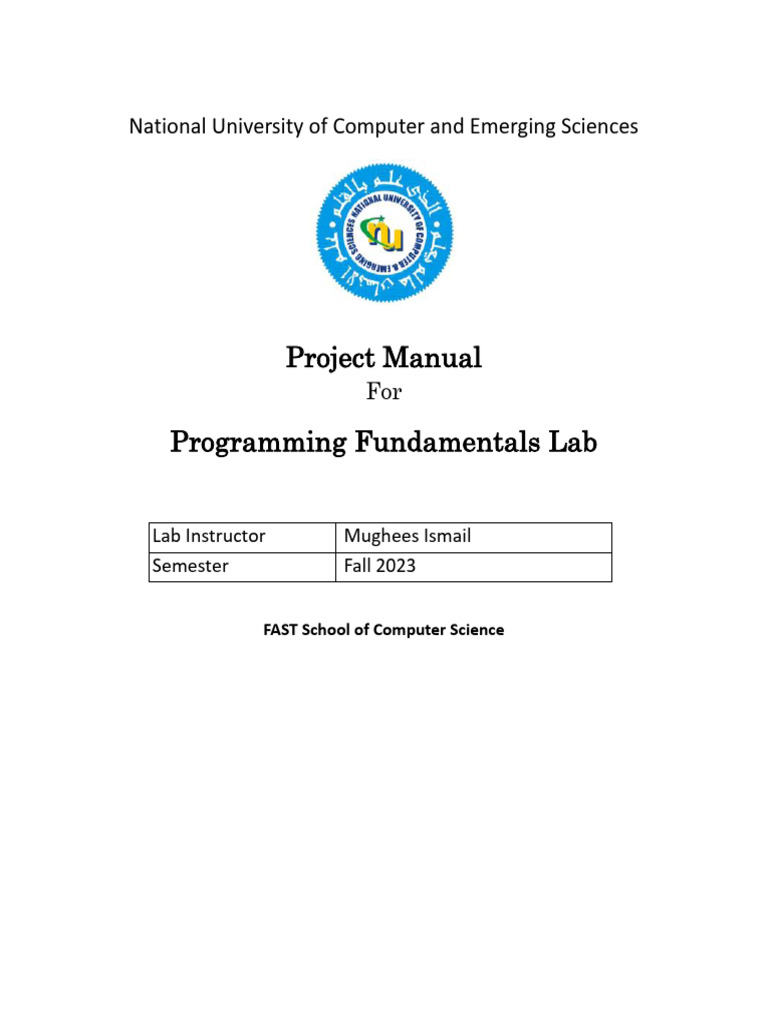 PF Lab - Semester Project Fall 2023 v1.0 | PDF | Variable (Computer Science) | Information ...