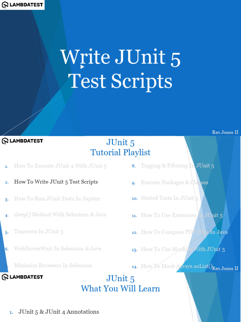 JUnit 5 Test Scripts | PDF | Selenium (Software) | Software JUnit 5 Test Scripts | PDF | Selenium (Software) | Software