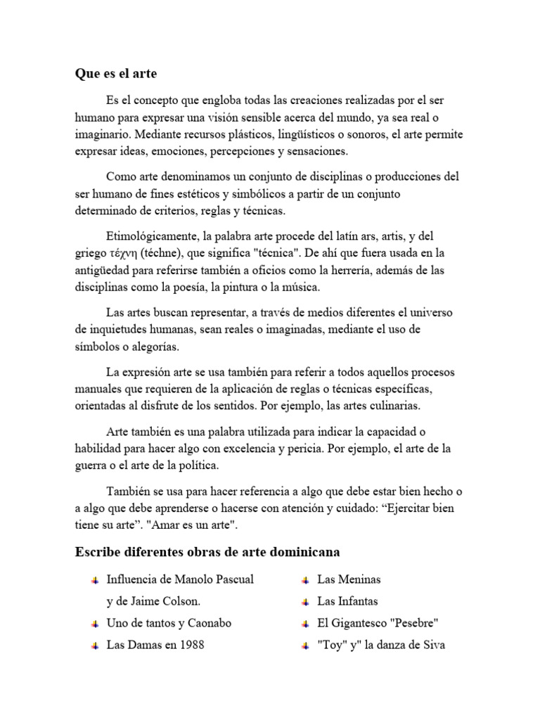 Trabajo (Que Es El Arte) | PDF | República Dominicana