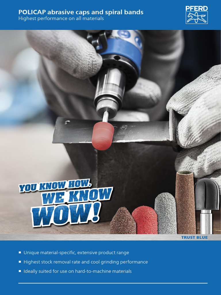 POLICAP Abrasive Caps and Spiral Bands | PDF | Grinding (Abrasive Cutting) | Steel