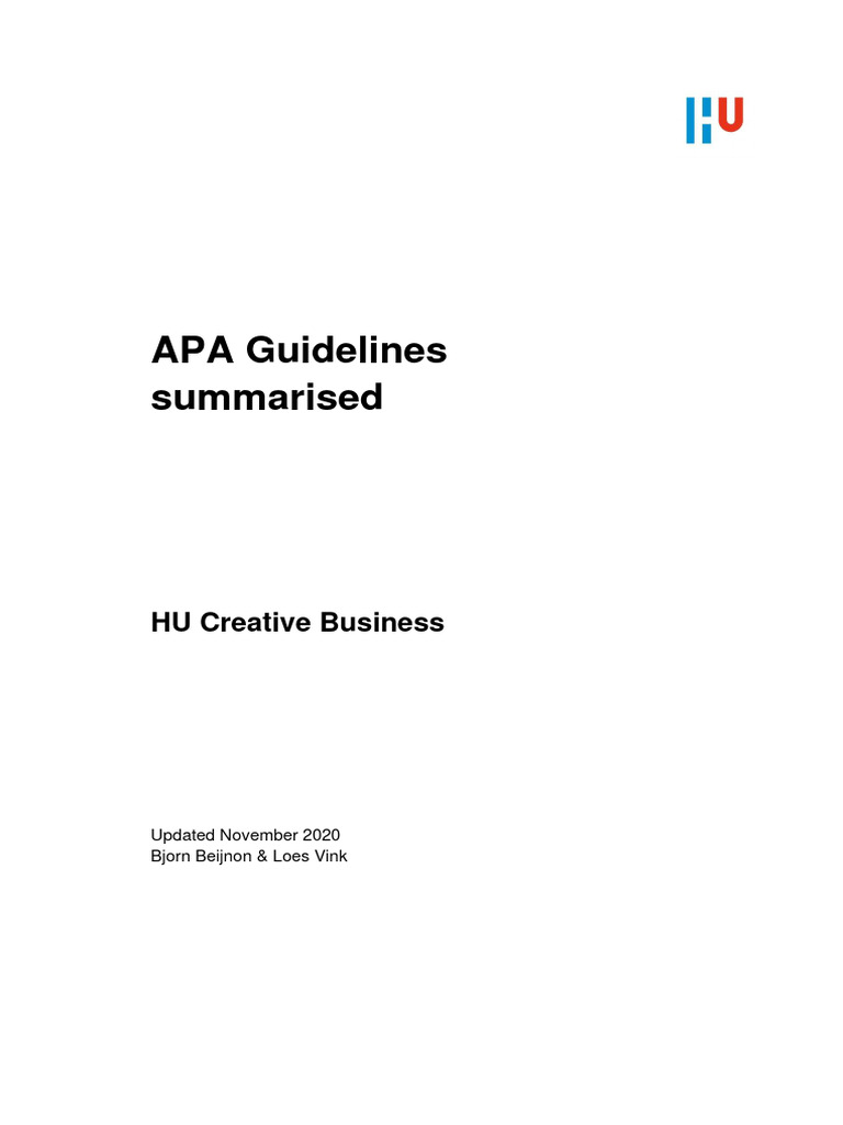 APA Guidelines 2020 | PDF | Apa Style | Citation