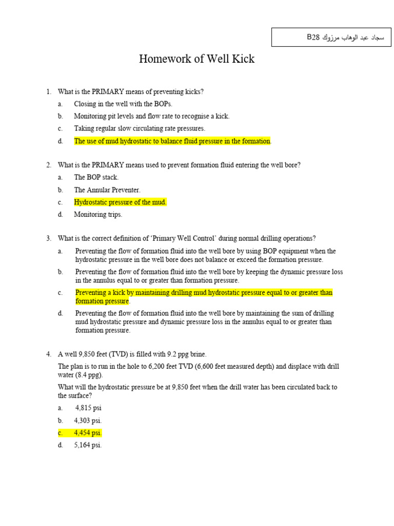Well Kick | PDF | Chemical Engineering | Gases