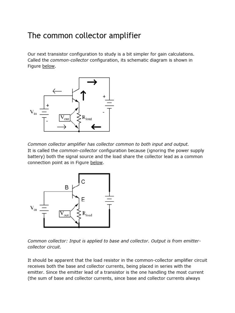 The Common Collector Amplifier | PDF | Amplifier | Bipolar Junction ...
