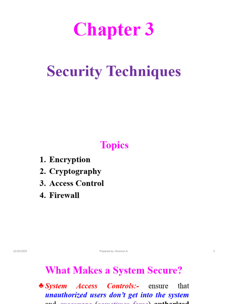 Chapter 3 | PDF | Firewall (Computing) | Computer Access Control