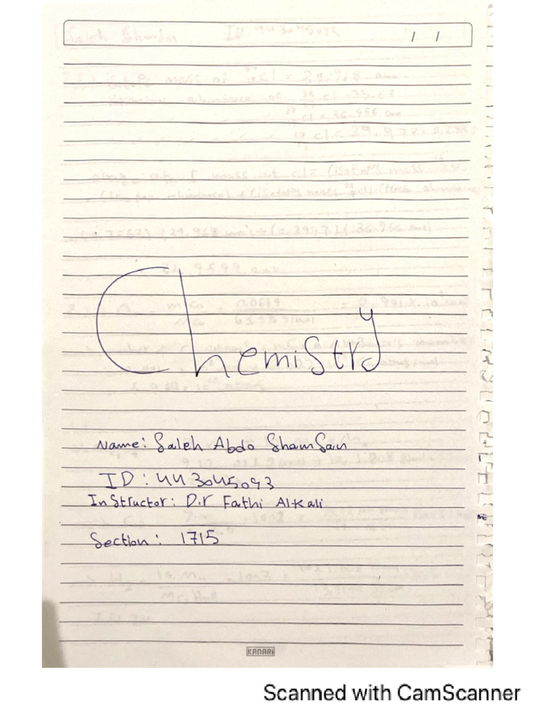 Chemistry HW 3 | PDF