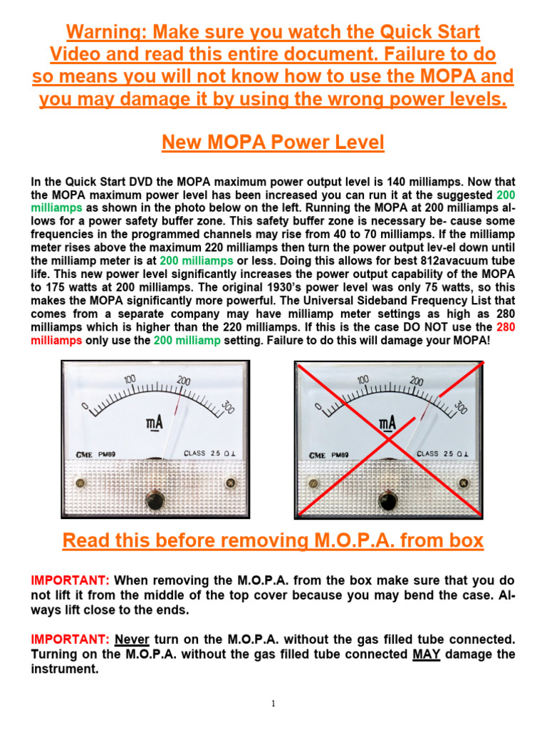MOPA Setup and Power Guidelines | PDF | Frequency | Hertz