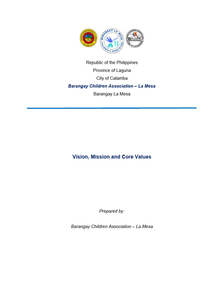 Vision and Mission of Barangay La Mesa | PDF | Languages Of Southeast ...