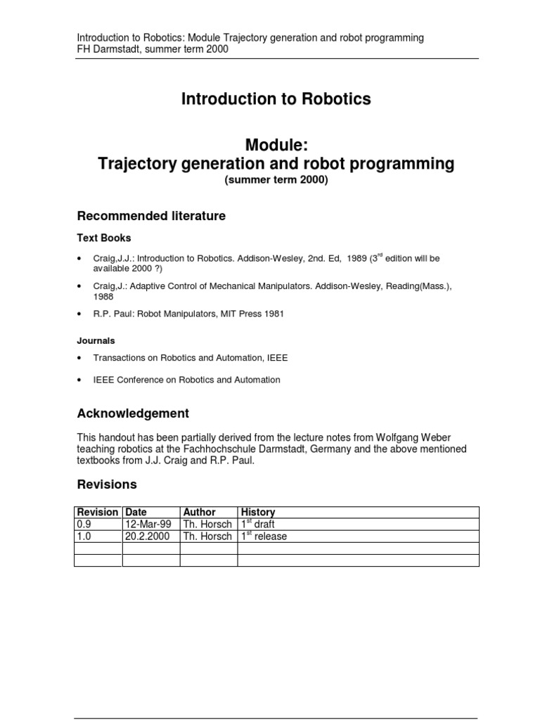 Lecture Robotics Pdf Kinematics Cartesian Coordinate System 