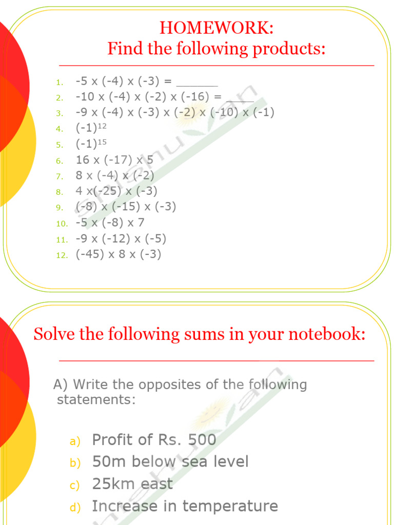 Shishuvan - STD 7 (2021-22) - Integers | PDF | Freezing | Melting Point