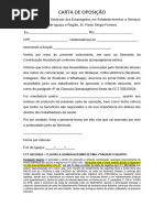 Carta Sindicato - 2025 Modelo | PDF