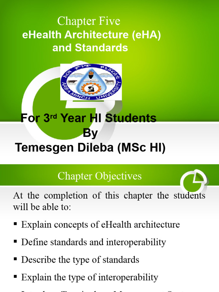 Chapter Five Ehealth - S | PDF | Interoperability | Standardization