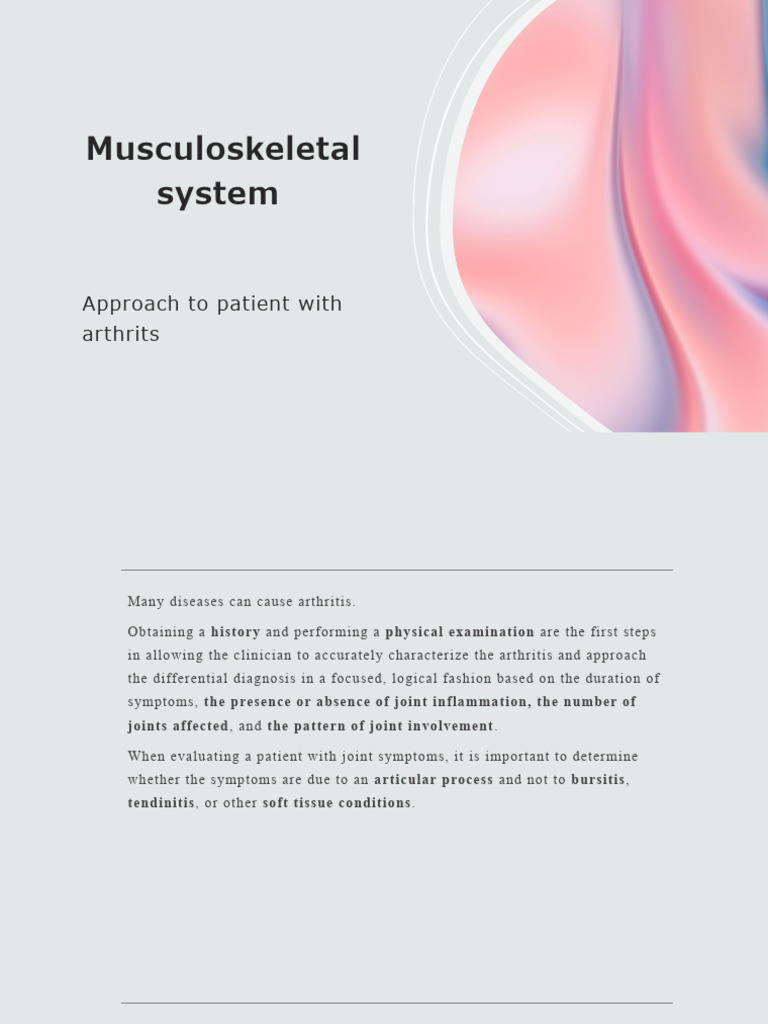 Musculoskeletal System | PDF | Arthritis | Inflammation