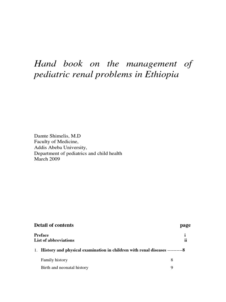 Guideline On Pediatric Renal - by DR Damte-3 | PDF | Dehydration ...