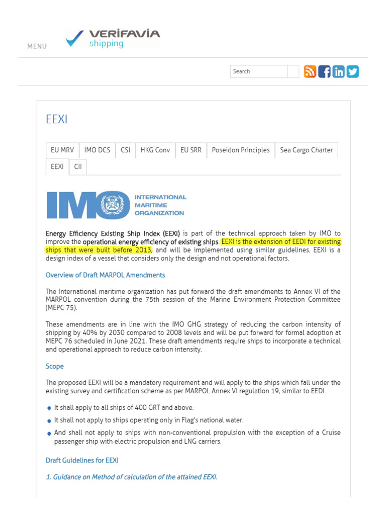 Alcance de EEXI Carbon Emissions | PDF | Ships | Emission Intensity