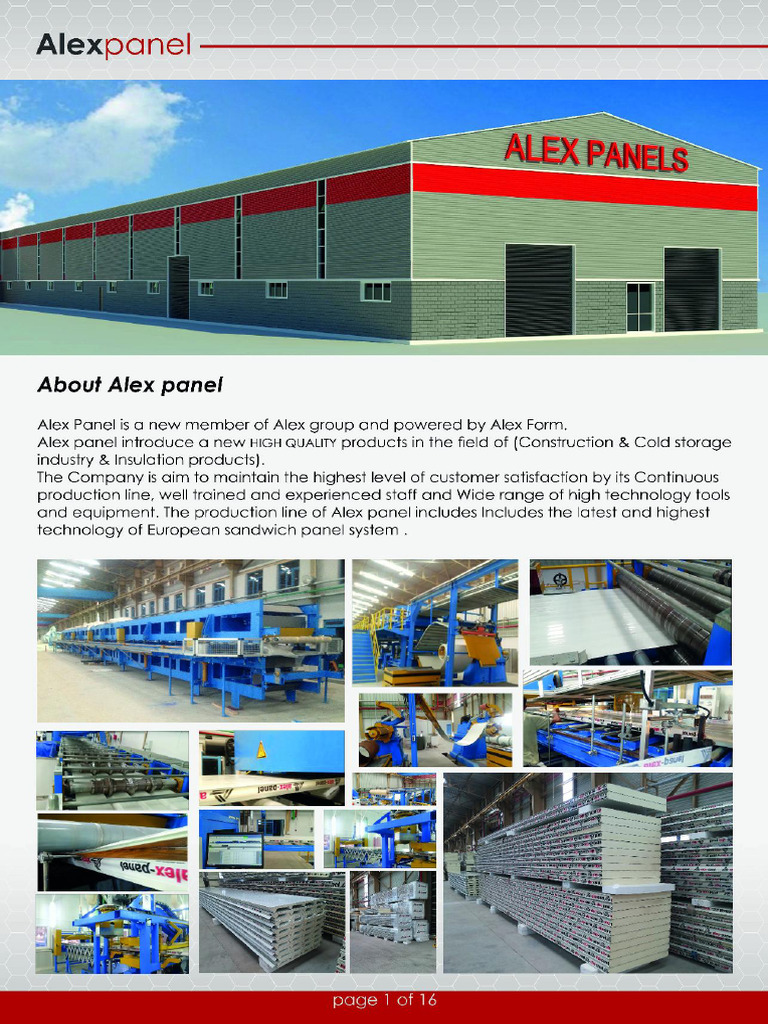 Alex Steel Sandwich Panel Catalogue | PDF