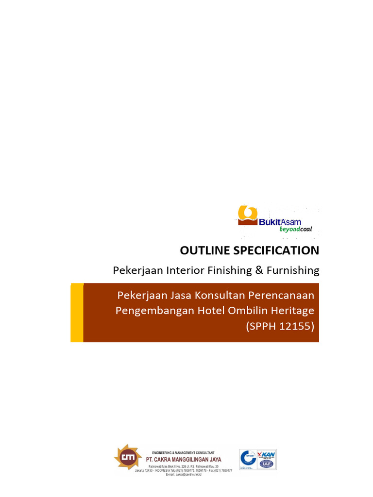 Outline Specification Ombilin Heritage | PDF | Upholstery | Chair