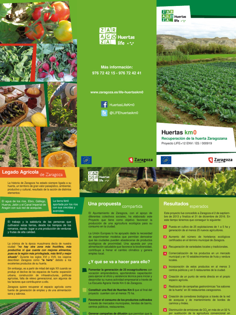 Triptico Huertas | Descargar gratis PDF | Agricultura | Entorno natural