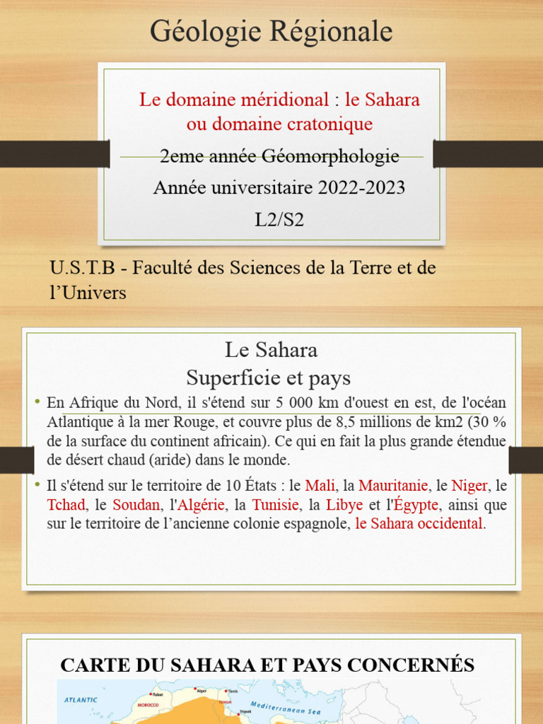 Géologie Régionale Le Domaine Cratonique | PDF | Sciences sociales | Sciences et mathématiques