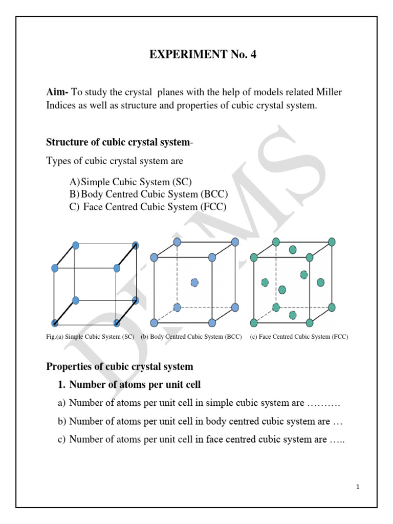 Expt 4-Miller Indices | PDF