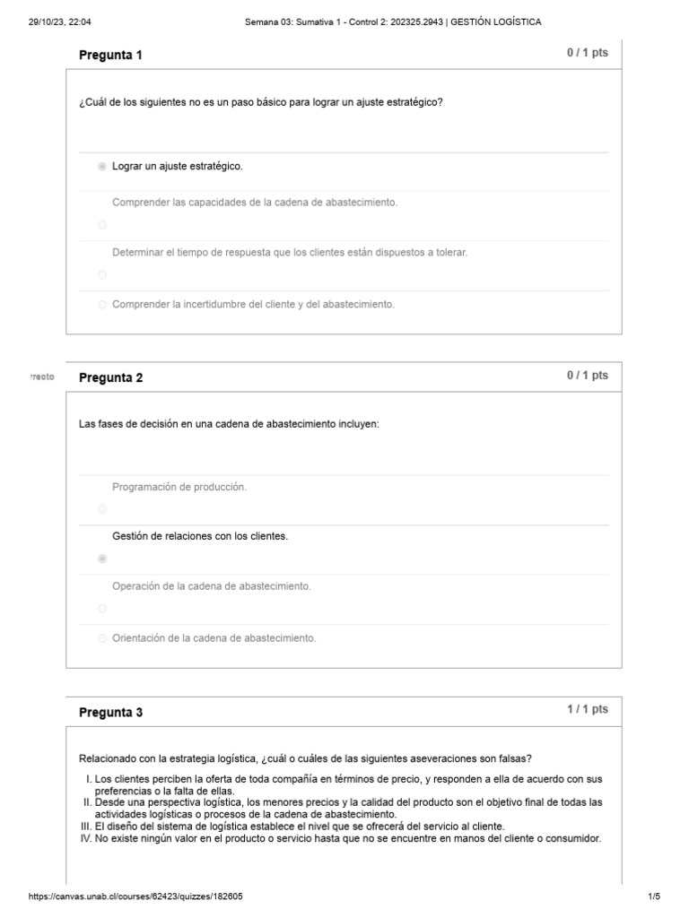 Semana 03 - Sumativa 1 - Control 2 - 202325.2943 - GESTIÓN LOGÍSTICA | PDF | Logística | Inventario