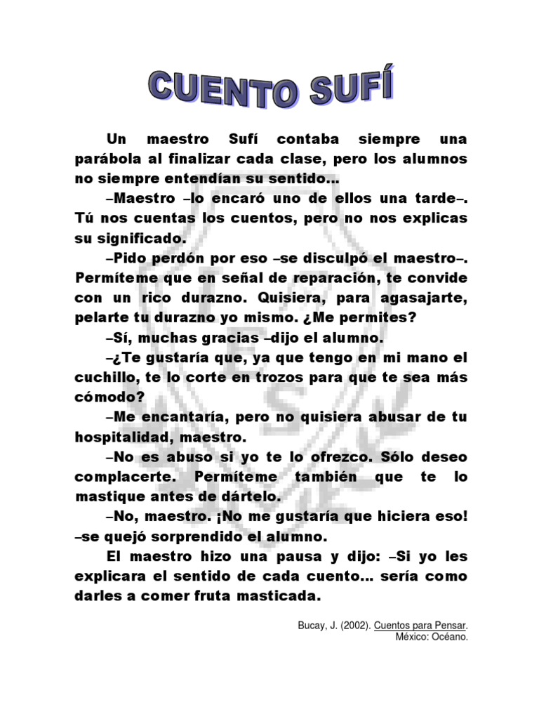 Cuento Sufí | PDF | Disciplinas | Aprendizaje