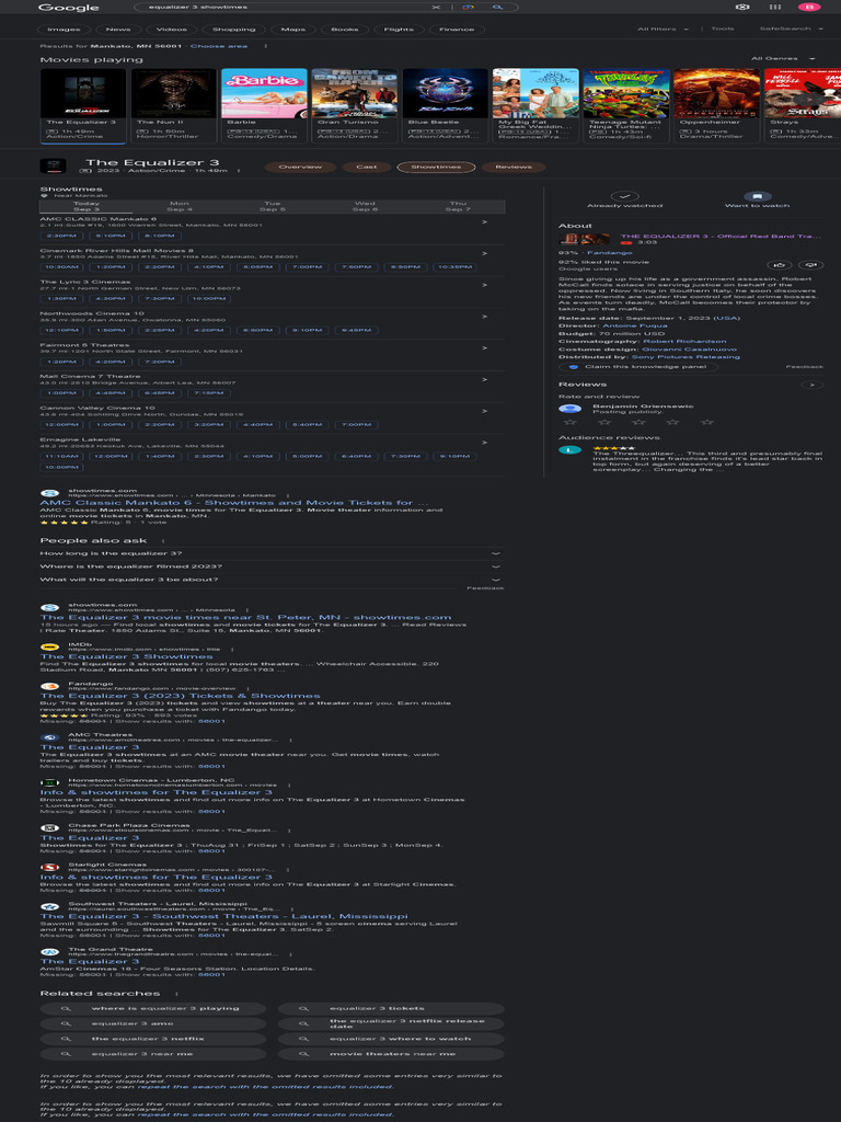 Equalizer 3 Showtimes 2 | PDF | Movie Theater