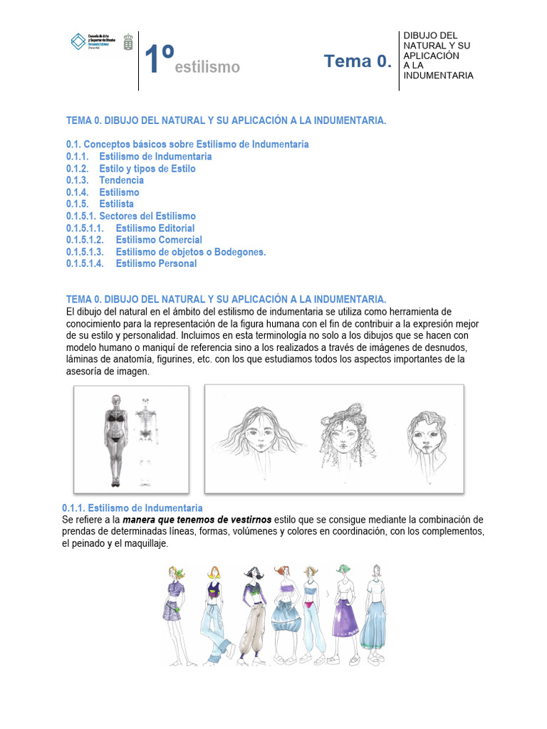 1ºEST - Tema 0 Indumentaria | PDF