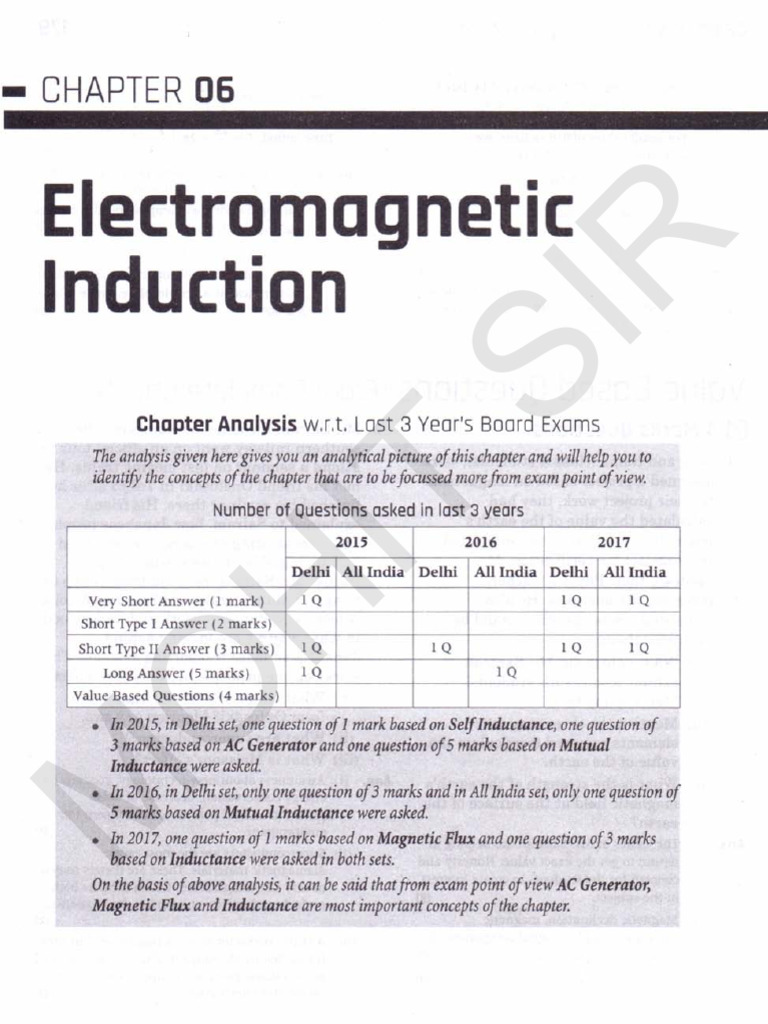 Ari 12 CH 6 Electromagnetic Induction | PDF | Electromagnetic Induction | Magnetic Field