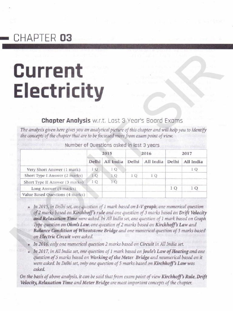 Ari 12 CH 3 Current Electricity | PDF | Electrical Resistivity And Conductivity | Electrical ...