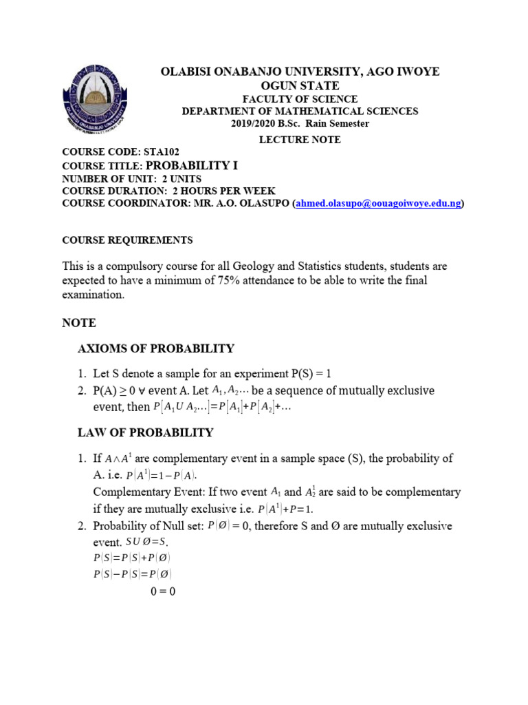 STA102 | PDF | Probability Distribution | Random Variable
