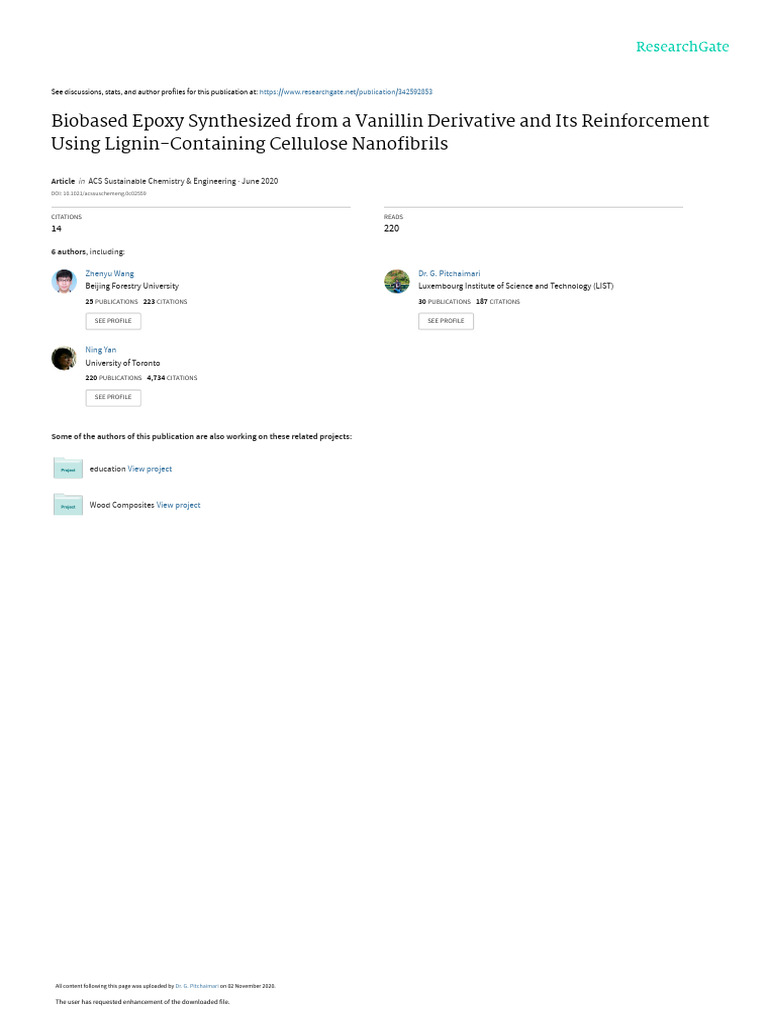 Biobased Epoxy Synthesized From A Vanillin Derivative and Its ...