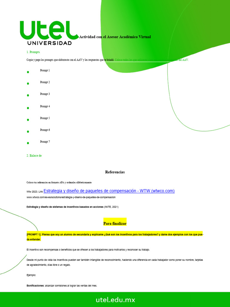 Formato Utel Utel Plus Tarea 7 5 | PDF | Motivación | Motivacional