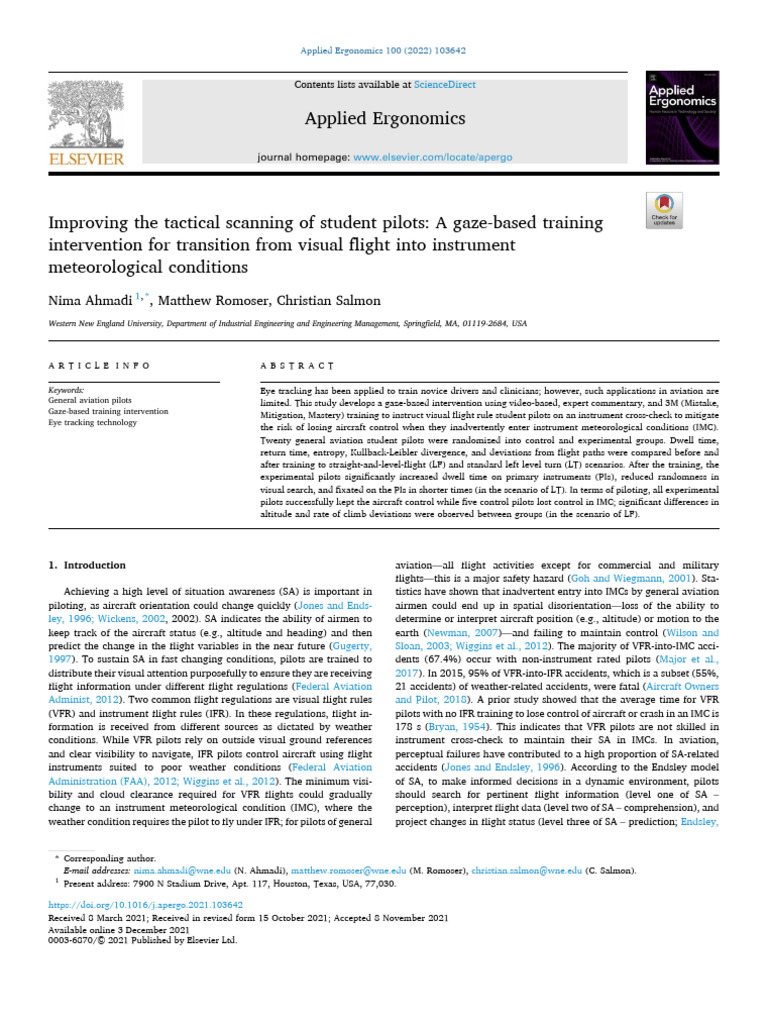 Applied Ergonomics: Nima Ahmadi, Matthew Romoser, Christian Salmon ...