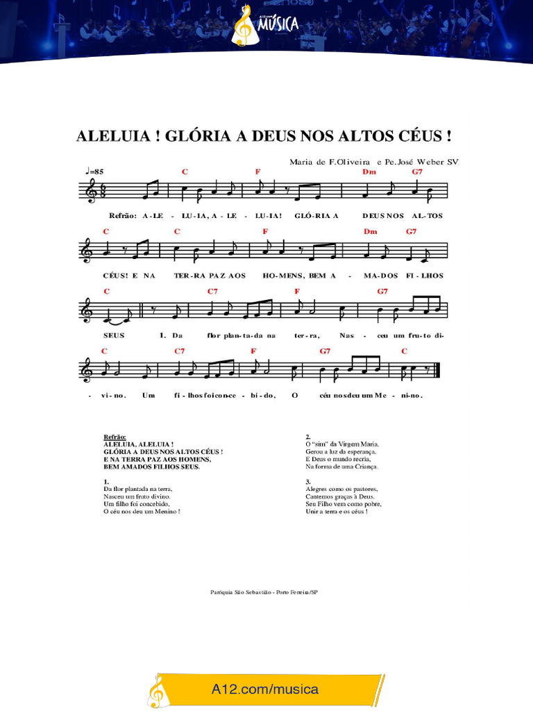 1 Aleluia Gloria A Deus | PDF