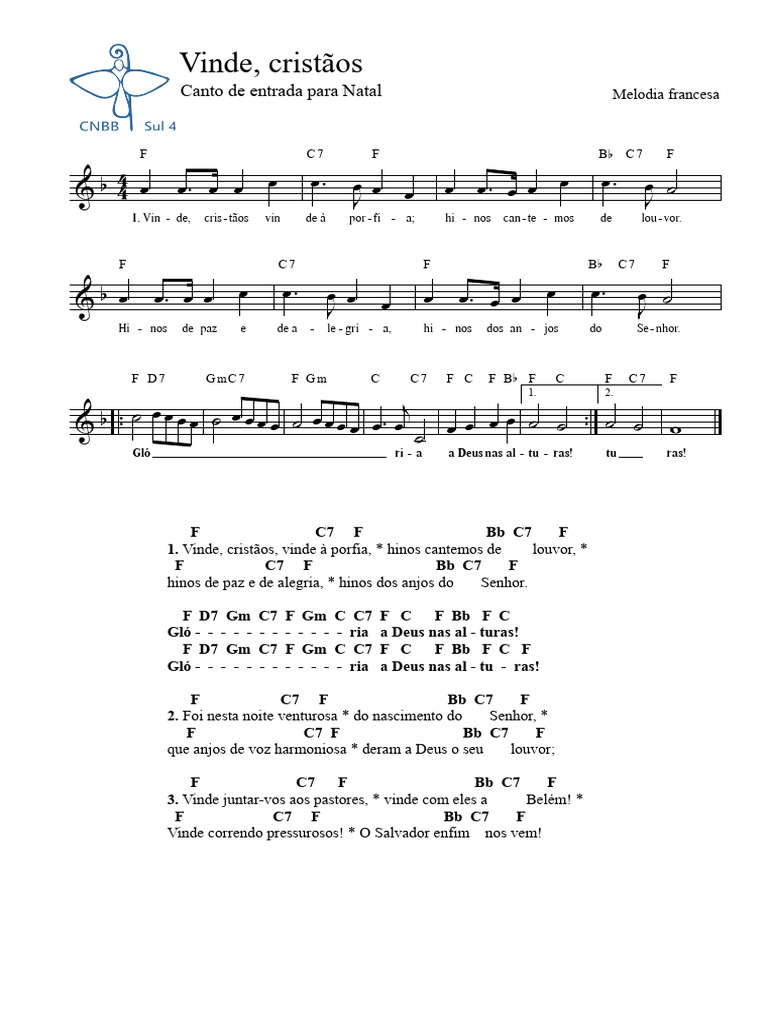 Entrada-Vinde-cristãos Partitura | PDF