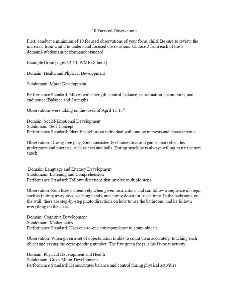 10 Focused Observations | PDF | Neuroscience | Psychological Concepts