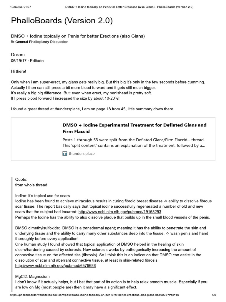 DMSO and Iodine for Better Erections | PDF